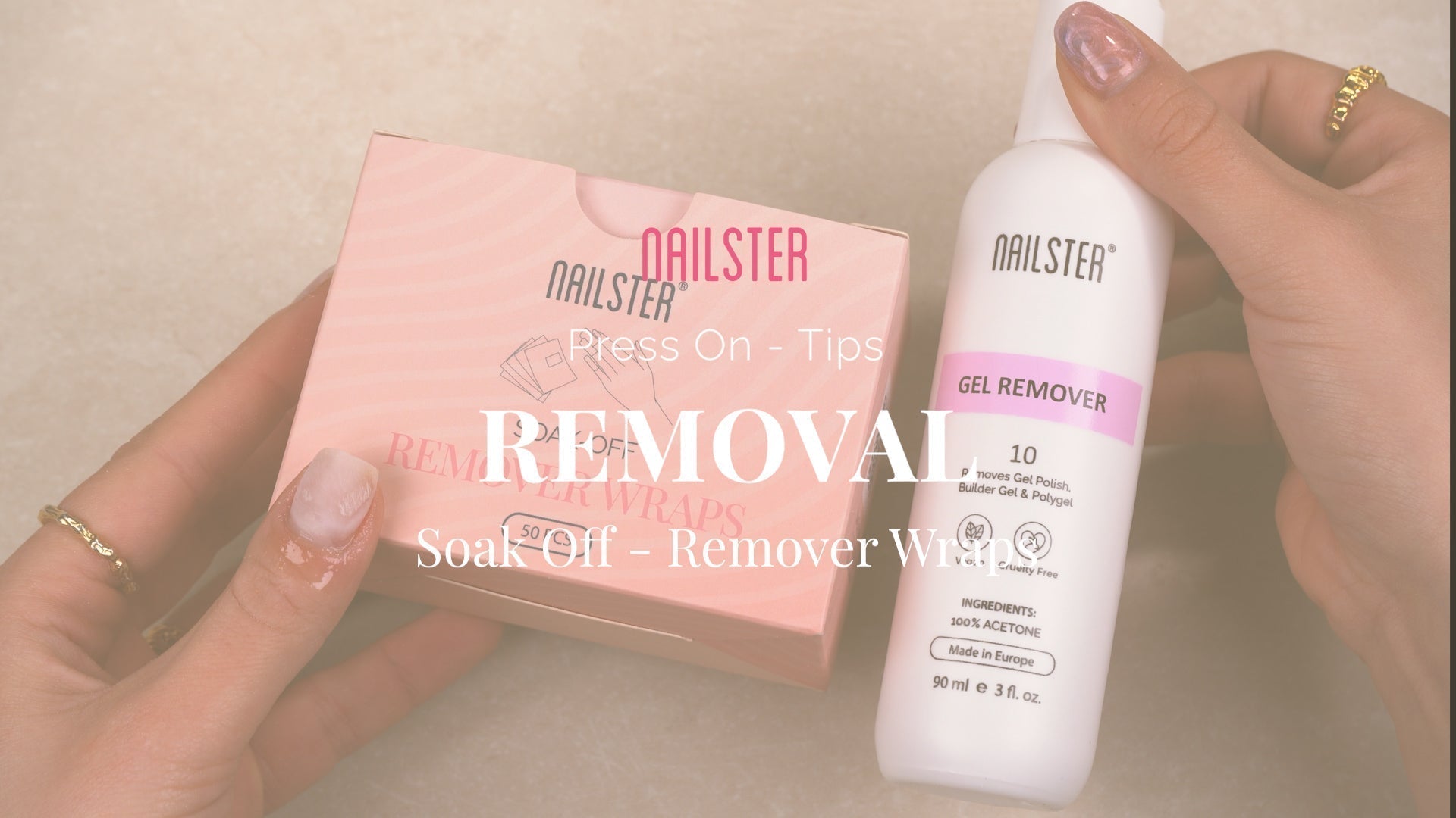 Press-On Tips Removal with Soak Off Remover Wraps
